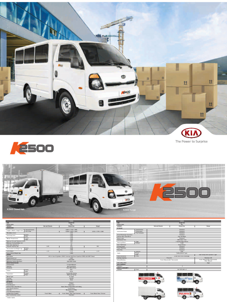 FA_KIA_K2500_Brochure1_compressed | PDF | Truck | Motor Vehicle