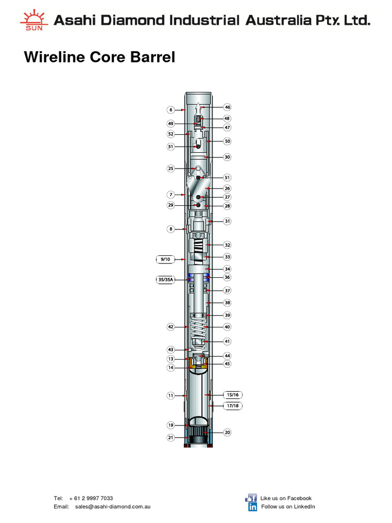 Wireline Core Barrel Info Sheet | PDF | Valve | Machines
