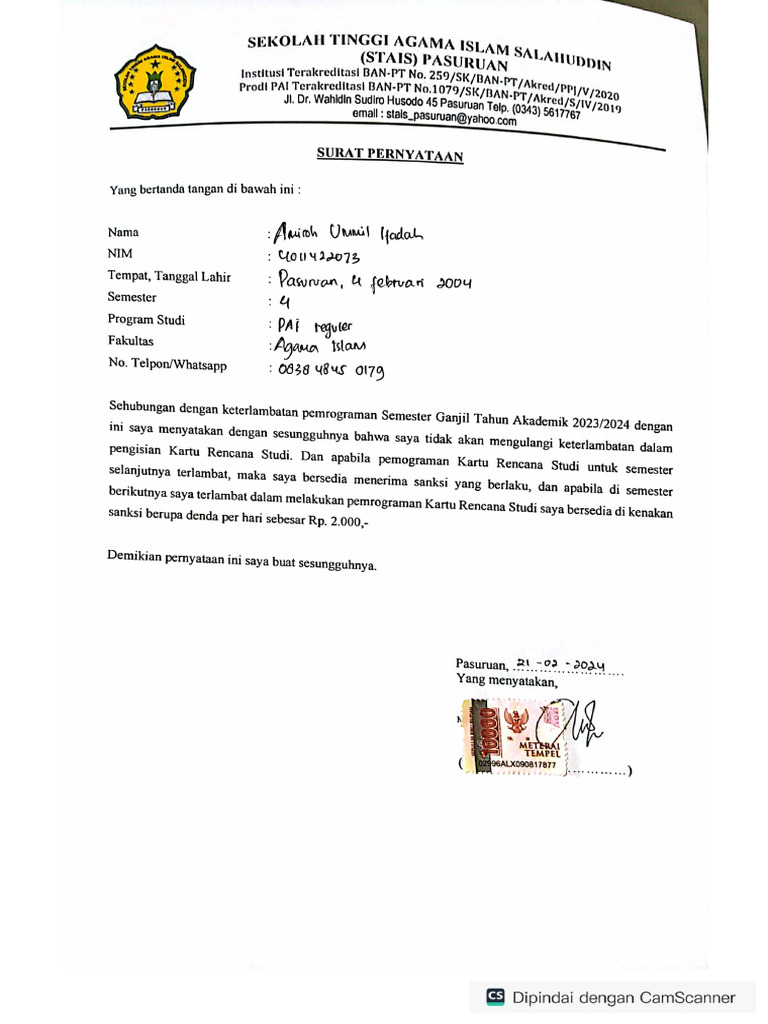 Amiroh Ummil Ifadah 4011422073 Pai Reguler | PDF