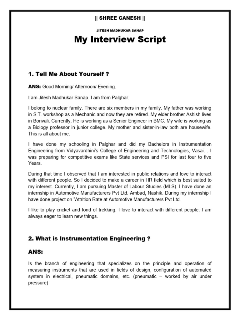 Jitesh Interview Script | PDF | Programmable Logic Controller ...