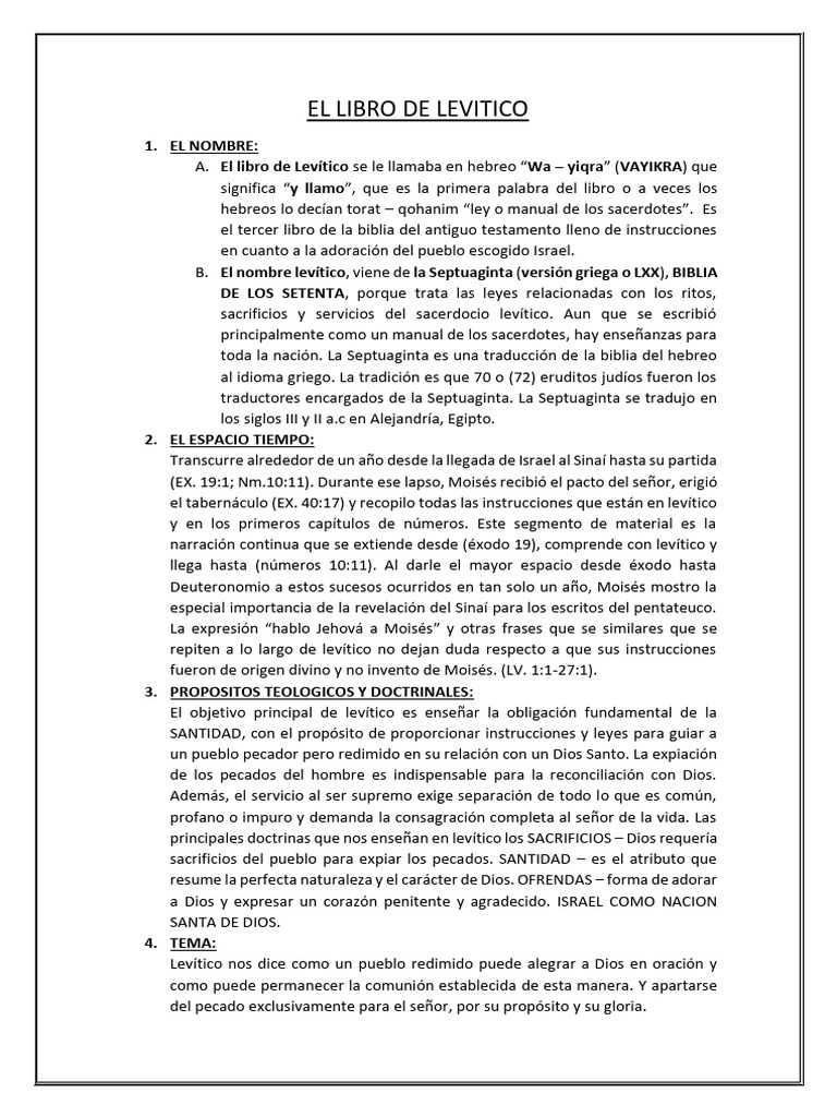 El Libro De Levitico Pdf Libro De Levítico Septuaginta