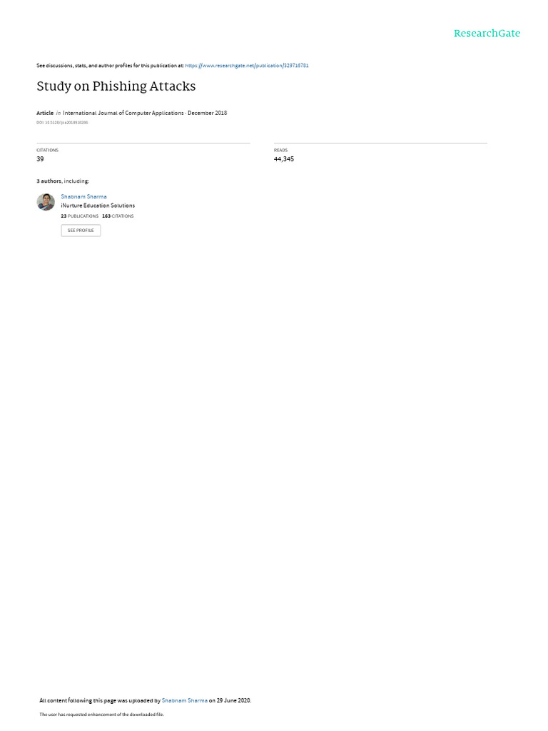 Bhavsar 2018 Ijca 918286 | PDF | Phishing | Instant Messaging