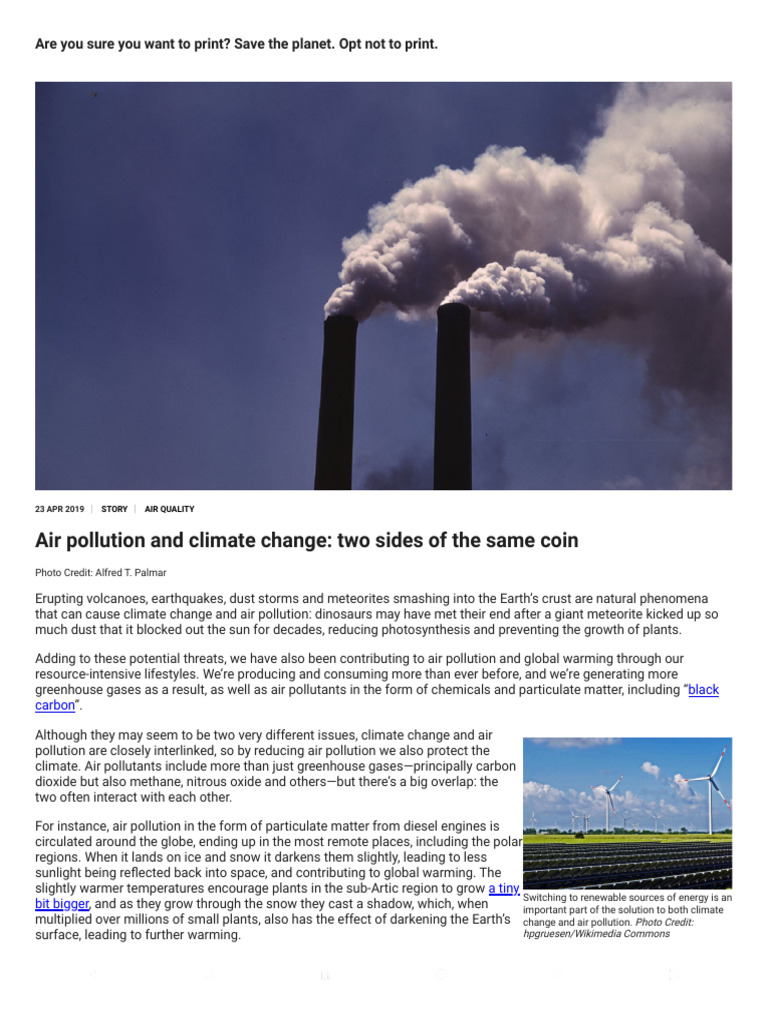 Air Pollution's Impact on Climate | PDF | Climate Change | Atmosphere ...