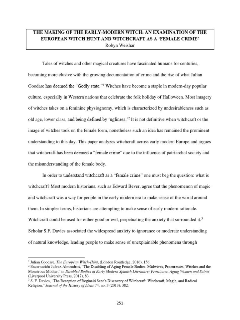 The Making of The Early-Modern Witch: An Examination of The European ...