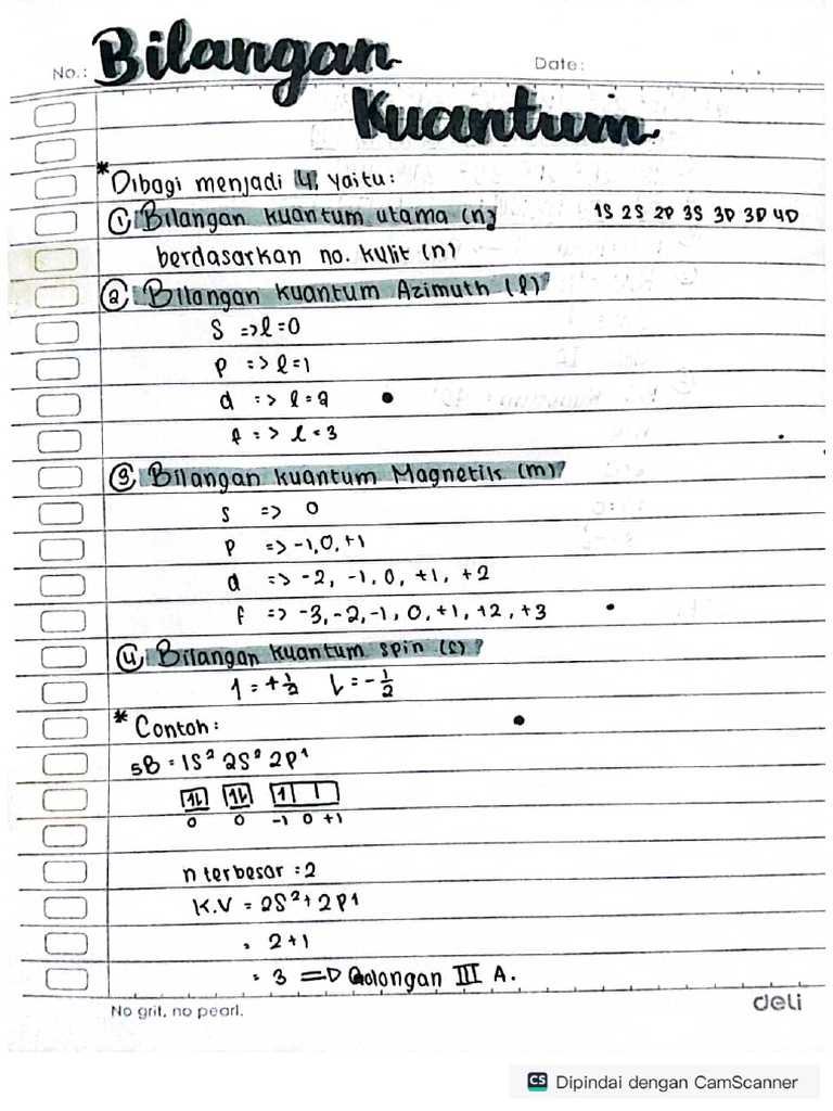 Bilangan Kuantum Kelas 10 | PDF