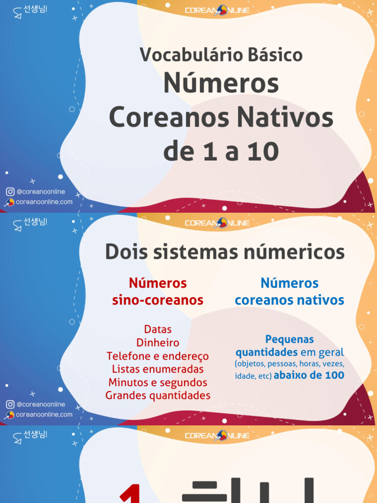 Numeros_Coreanos_Nativos_1-10 | PDF