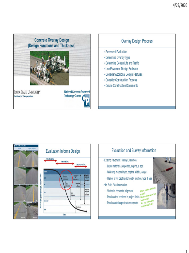 Overlays 3 Handout | PDF | Road Surface | Concrete