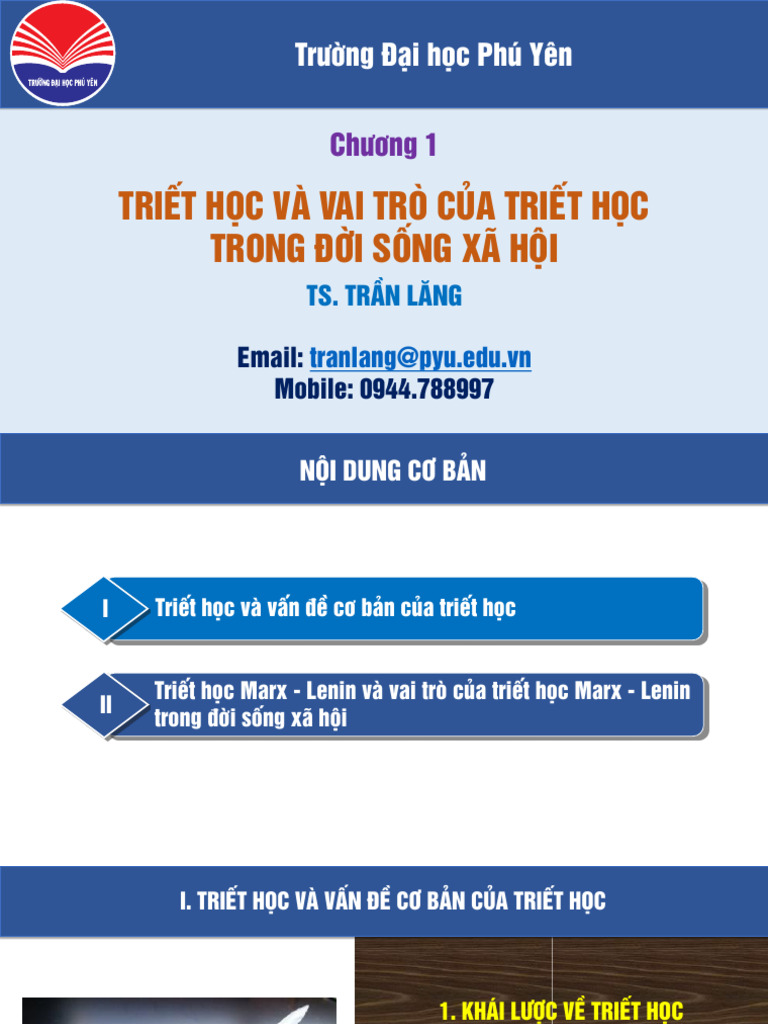 Chuong 1. Triet Hoc Va Vai Tro Cua Triet Hoc | PDF
