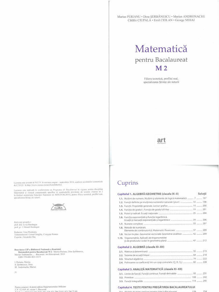 Matematica Pentru Bac m2 | PDF