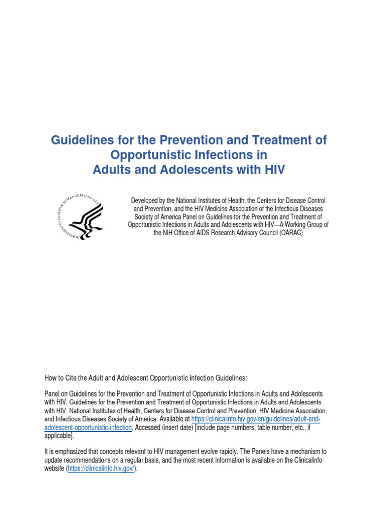 HIV Opportunistic Infections Guidelines | PDF | Hiv/Aids | Management ...