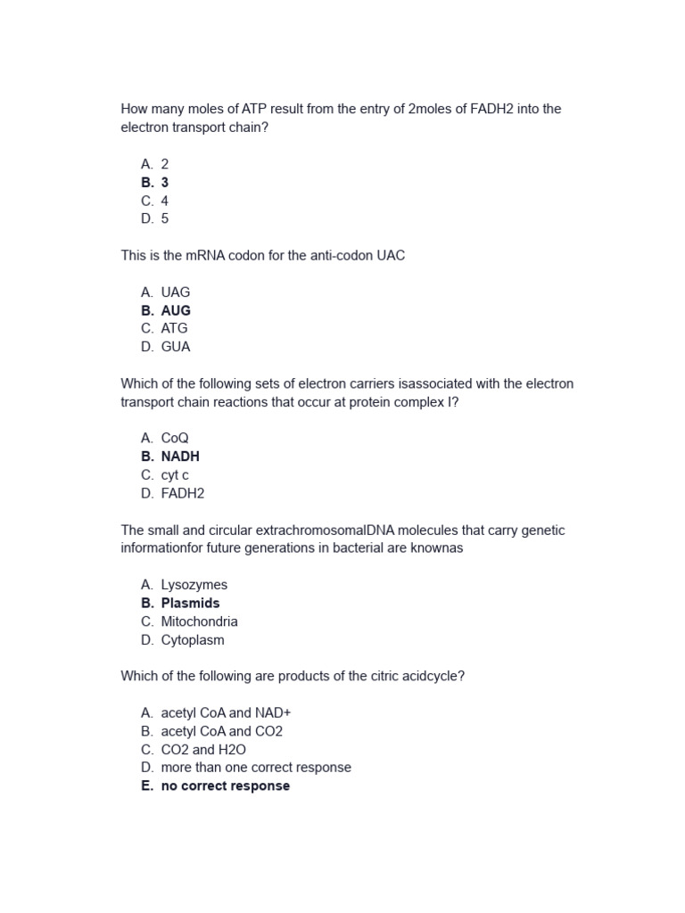 Biochem (Short Quiz) Sas 6-7 Part Two | PDF