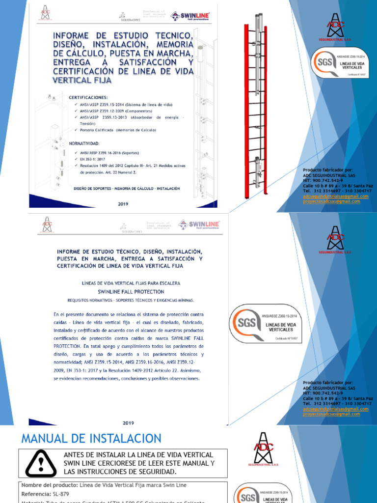 Manual Linea de Vida Vertical | PDF | Tornillo | Bienes manufacturados