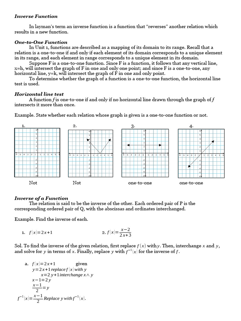 Inverse Function | PDF | Function (Mathematics) | Mathematical Concepts