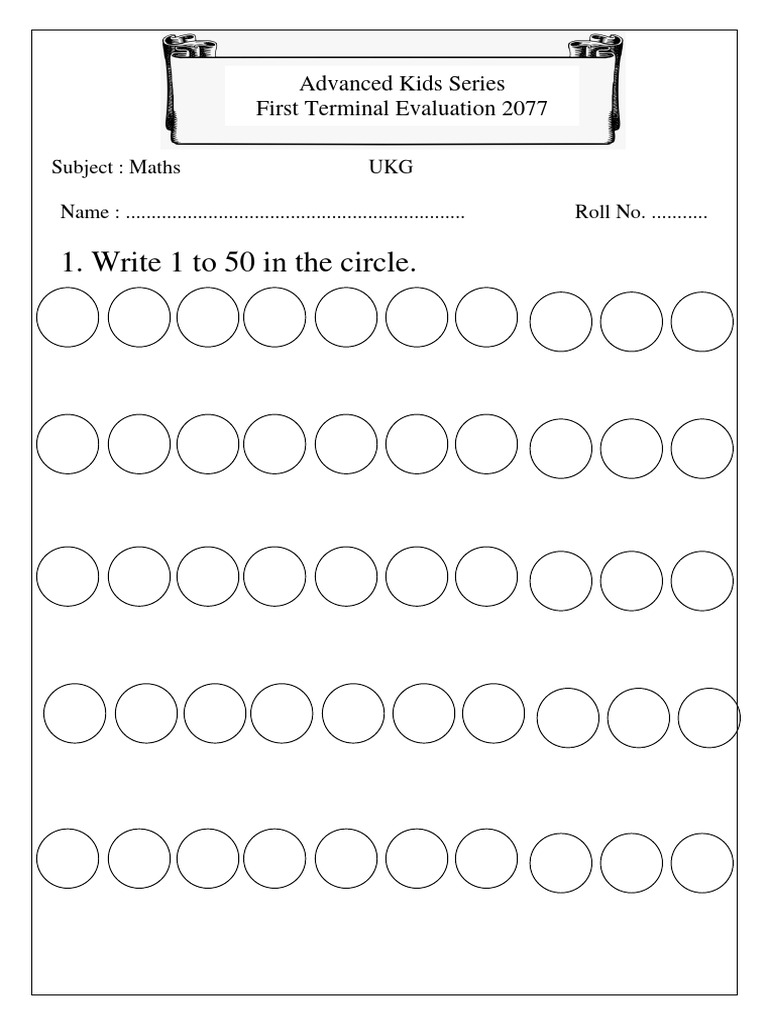 UKG Math Min | PDF | Teaching Methods & Materials