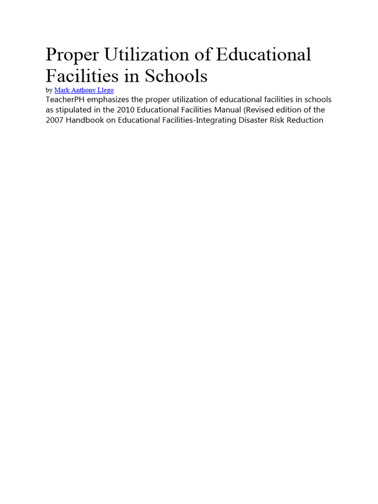 Proper Use of School Facilities Guide | PDF | Government | Justice