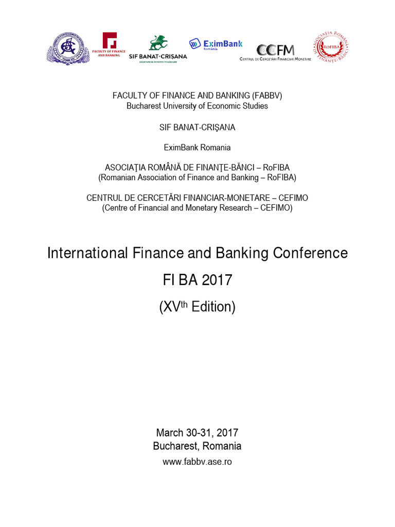 International Finance and Banking Conference FIBA 2017 XV | PDF ...