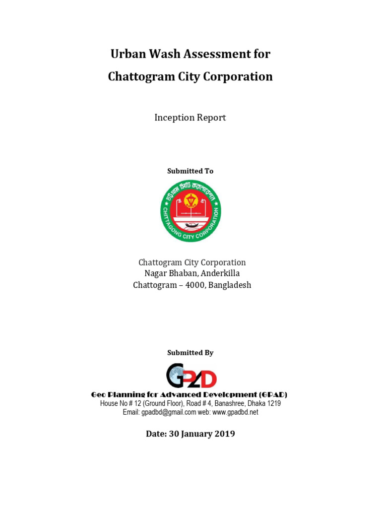 Urban Wash Assessment For Chattogram City Corporation | PDF | Wash ...