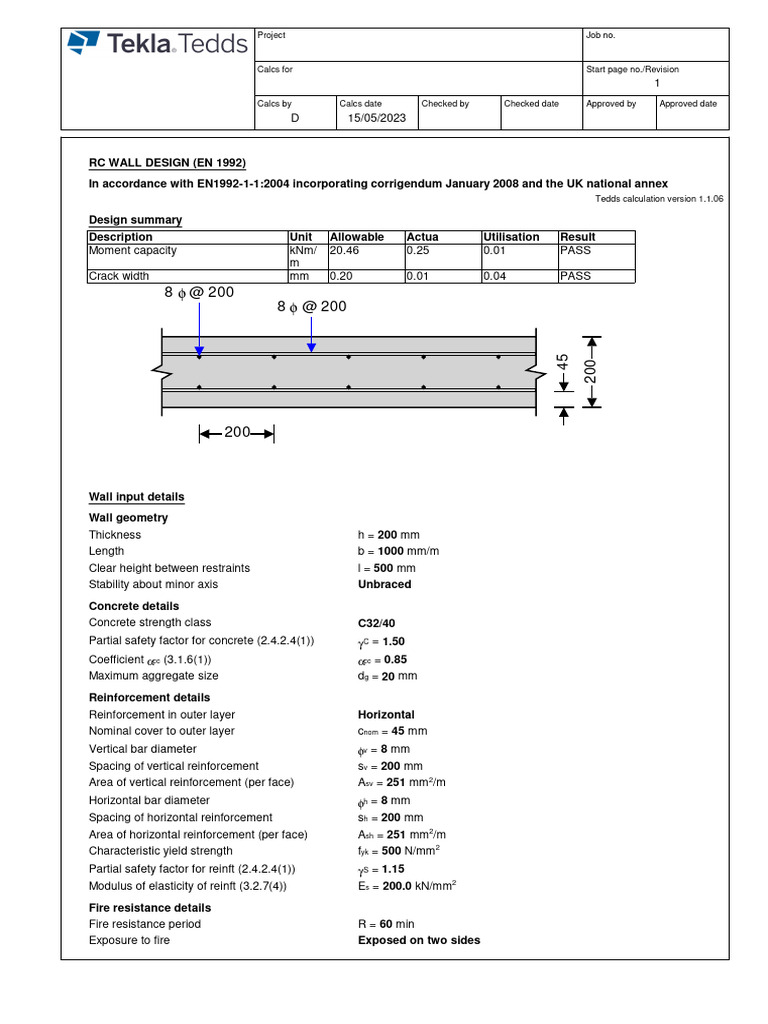 RC Wall Design (EN1992) | PDF | Strength Of Materials | Deformation ...