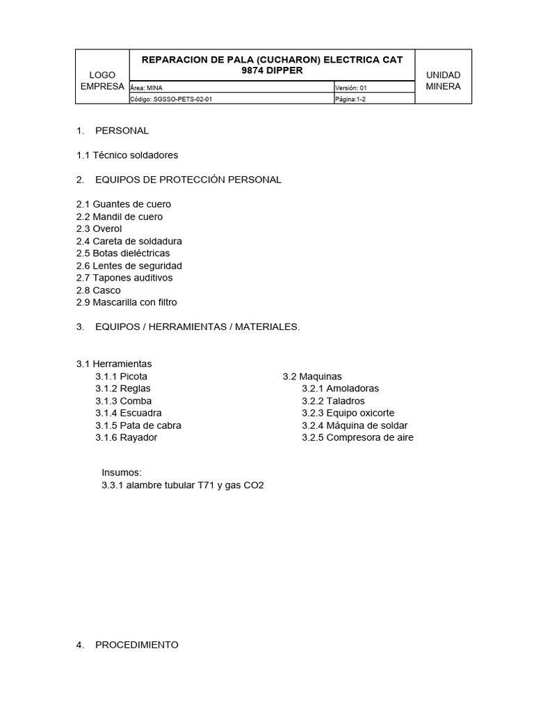 Reparacion de Pala (Cucharon) Electrica Cat 9874 Dipper | PDF