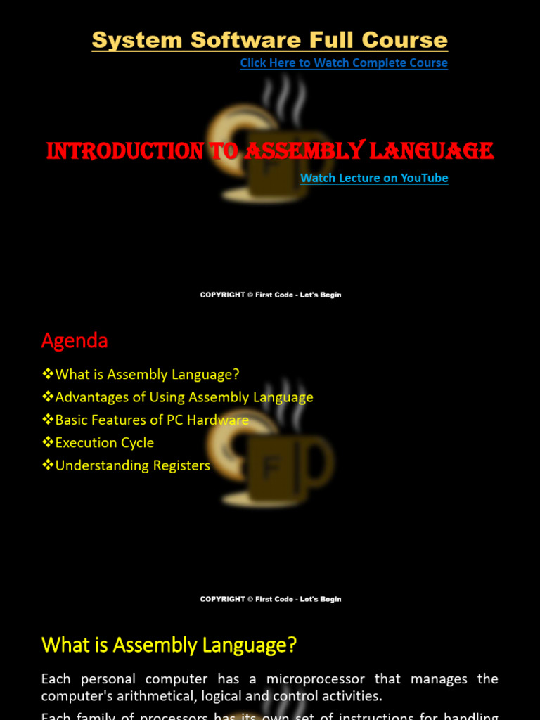 Lec-3.1 Introduction To Assembly Language | PDF | Assembly Language ... Lec-3.1 Introduction To Assembly Language | PDF | Assembly Language ...