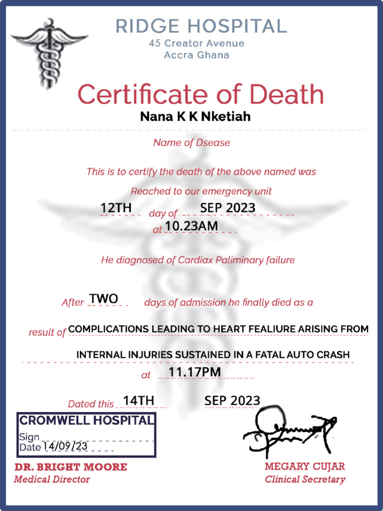 Death Certificate (1) M1 | PDF
