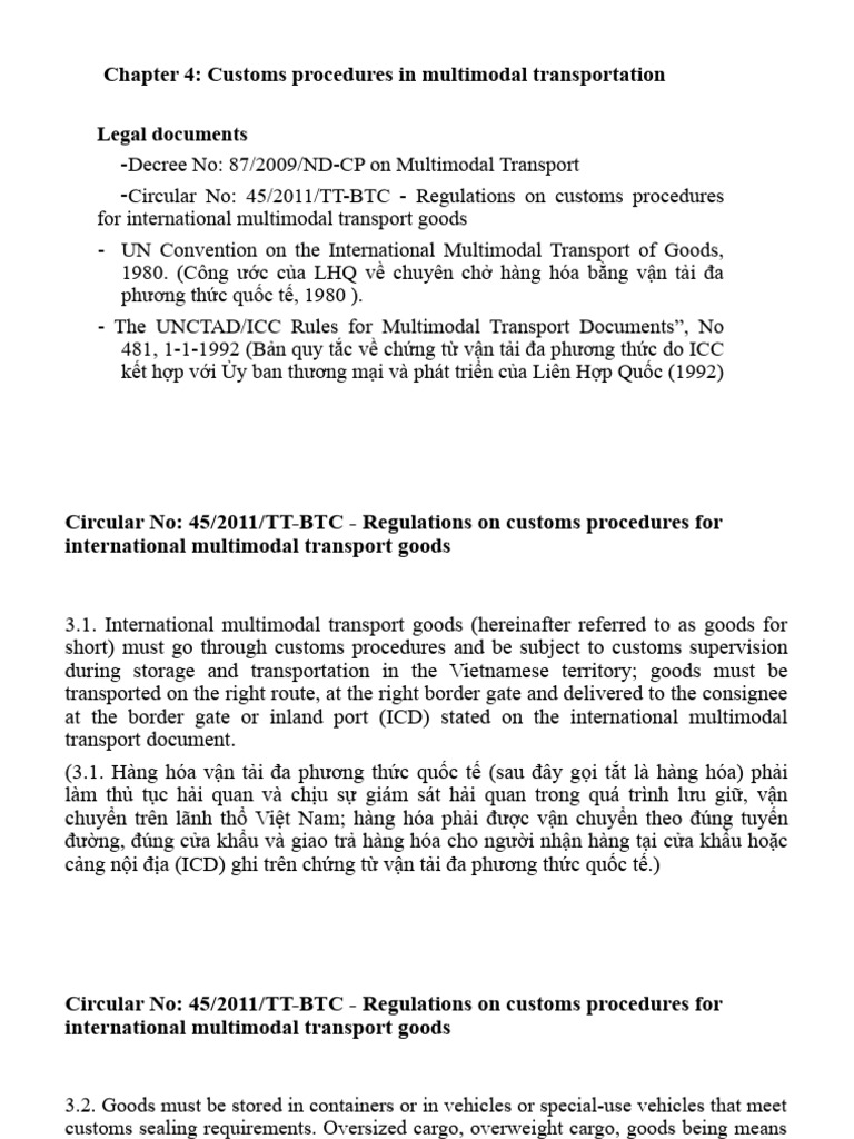 Chapter 4 - Customs Procedures | PDF