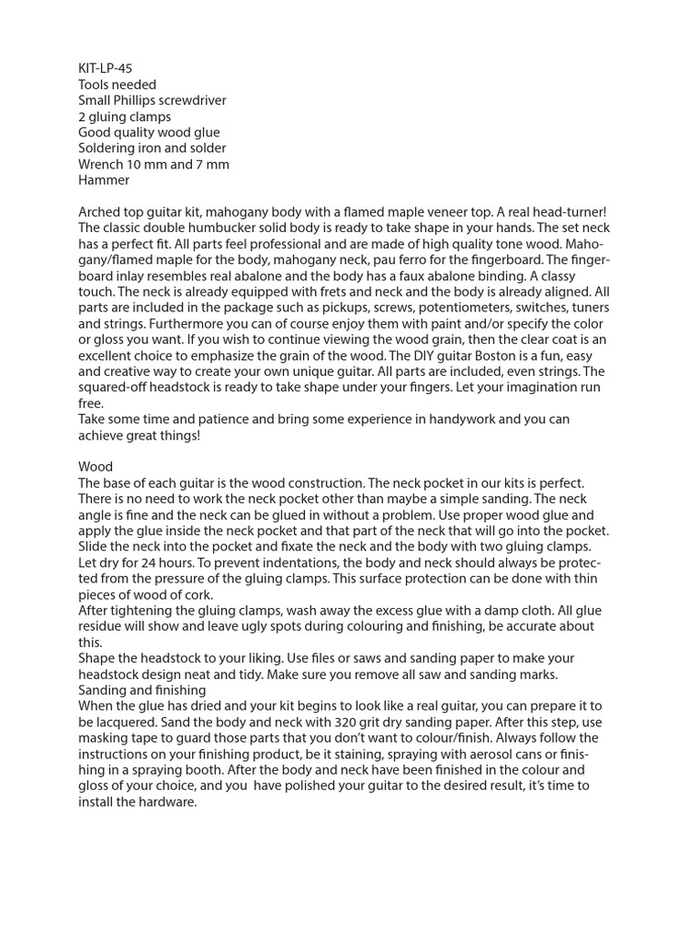 Kit Manual Lp 45 Pdf Guitars Components