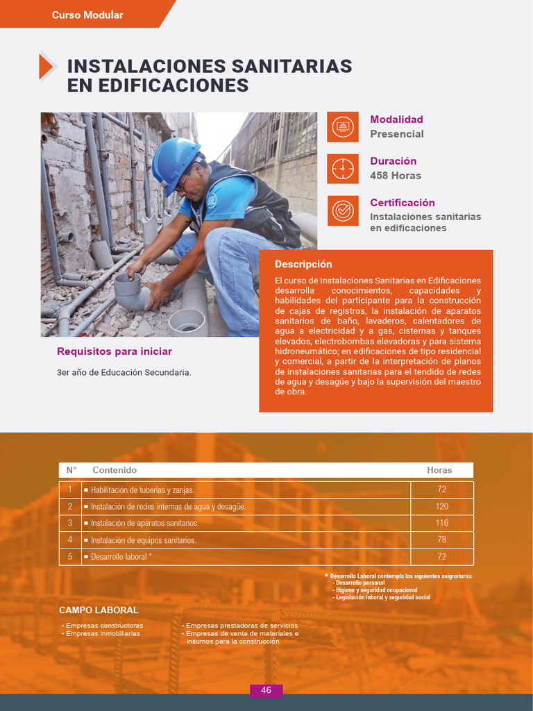 Instalaciones Sanitarias en Edificaciones | PDF