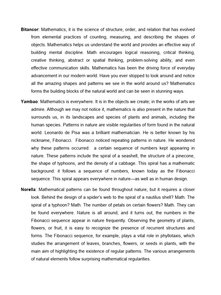 MMW Script | PDF | Pattern | Mathematics