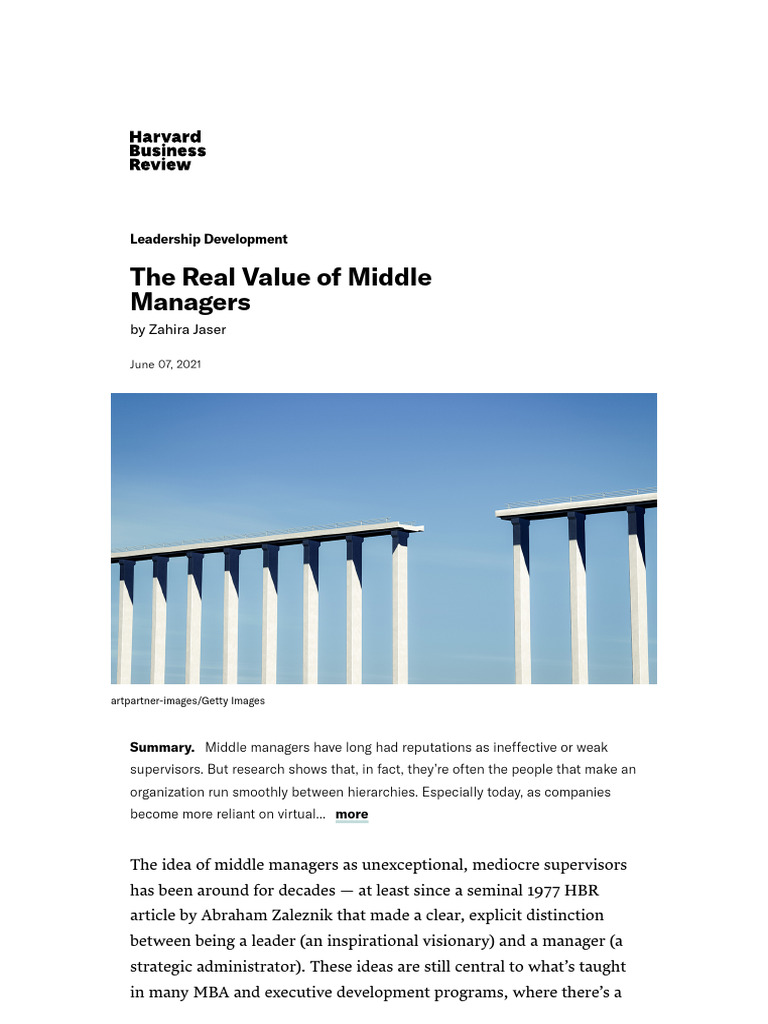 The Real Value of Middle Managers | PDF | Leadership | Empathy