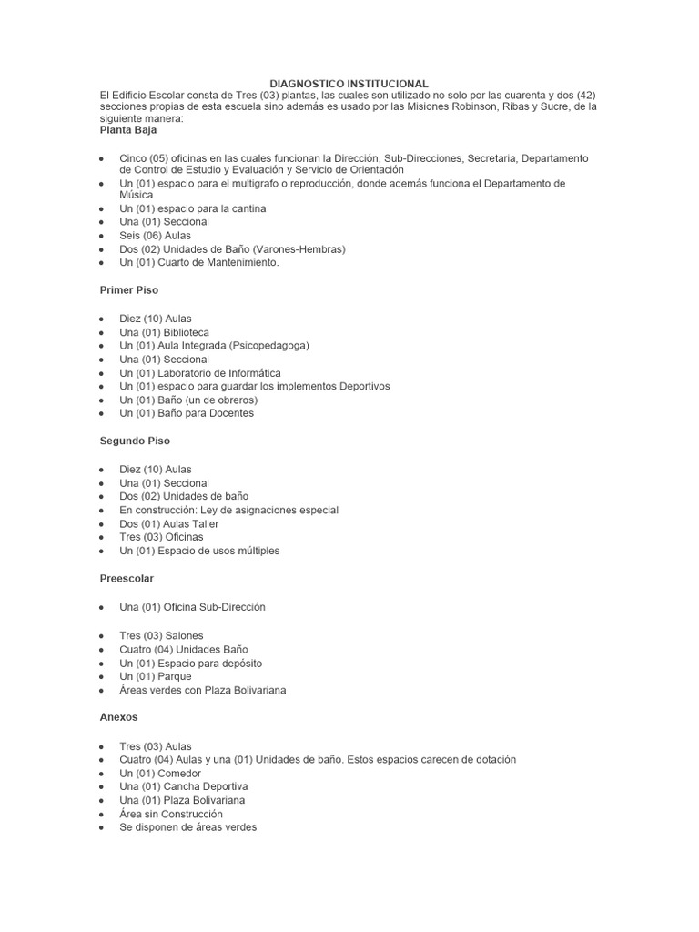 DIAGNOSTICO INSTITUCIONAL | PDF