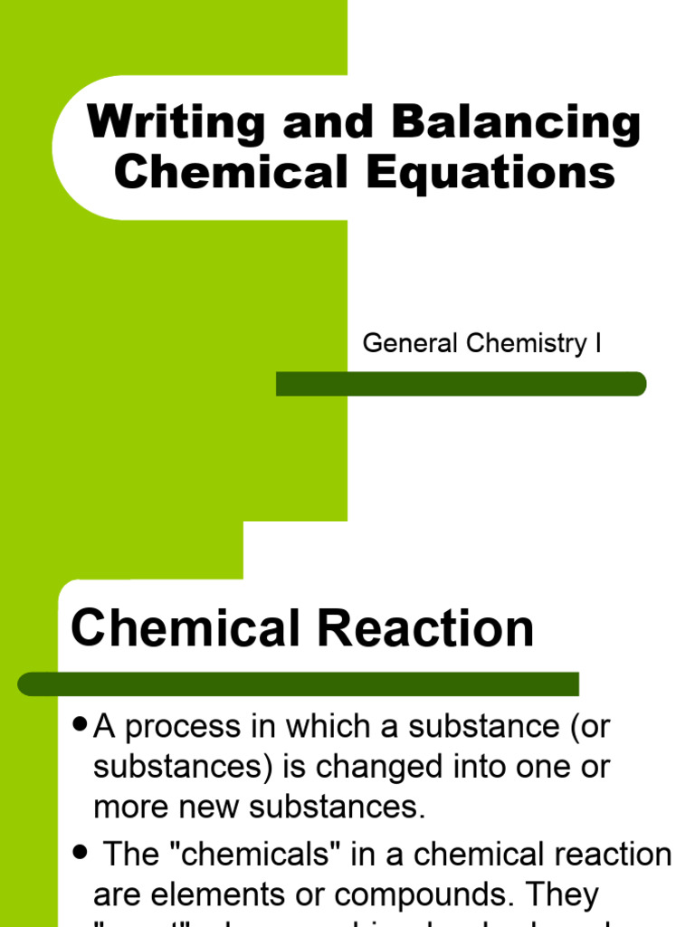Chemical Equations | PDF | Chemical Reactions | Chemical Substances