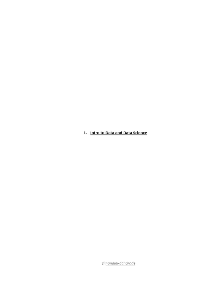 Intro To Data and Data Science | PDF | Machine Learning | Data Science Intro To Data and Data Science | PDF | Machine Learning | Data Science