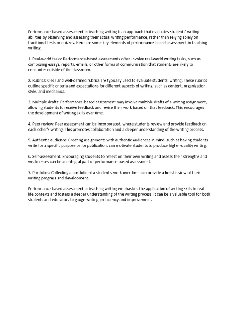 Portfolio-Based Writing Assessment Tips | PDF | Educational Assessment ...