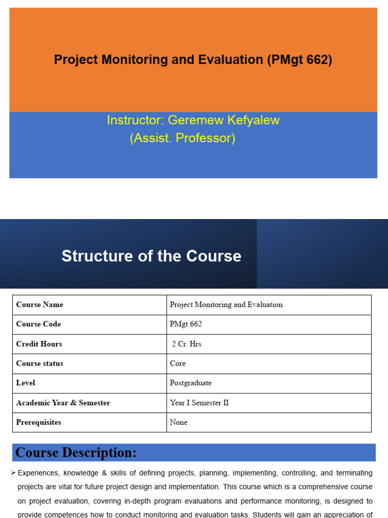 Project M & E, CH-0 | PDF | Evaluation | Monitoring And Evaluation