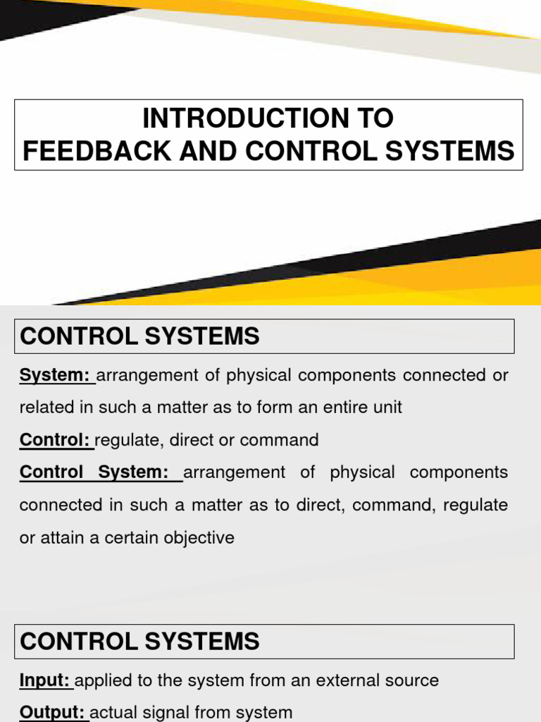 1 Introduction To Feedback and Control Systems | PDF | Control Theory ...