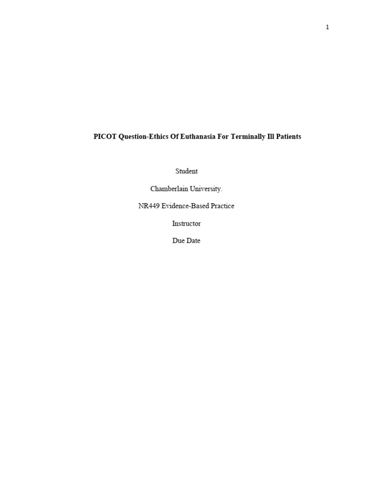 Order 439 - Ethics of Euthanasia For Terminally Ill Patients | PDF | Terminal Illness ...