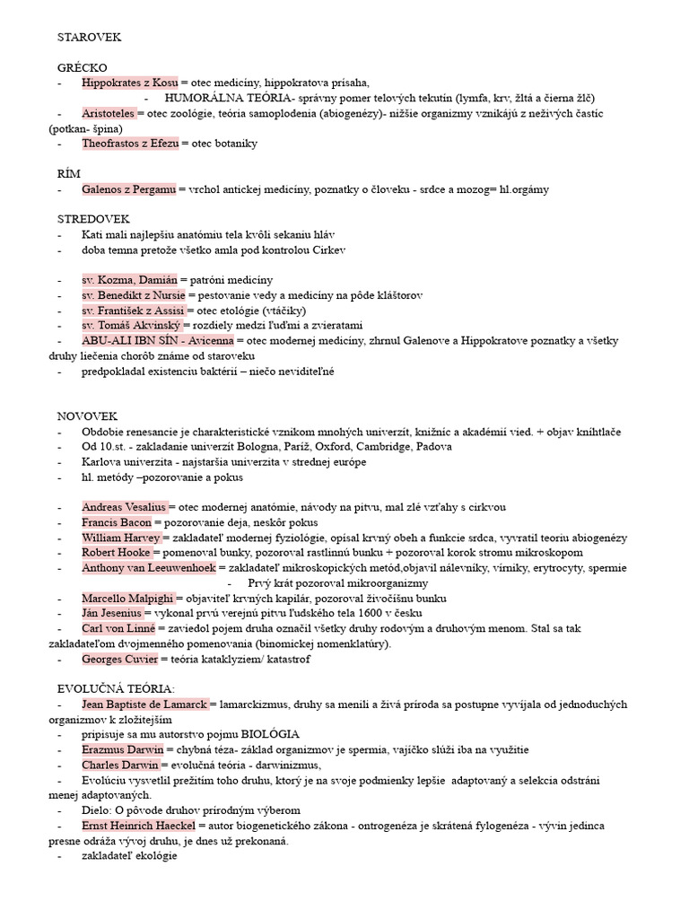 Dejiny Biologia | PDF