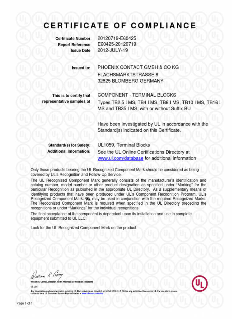 1.12.2.12 001361498 - 00 - ULCompUS - E60425 | PDF | Safety