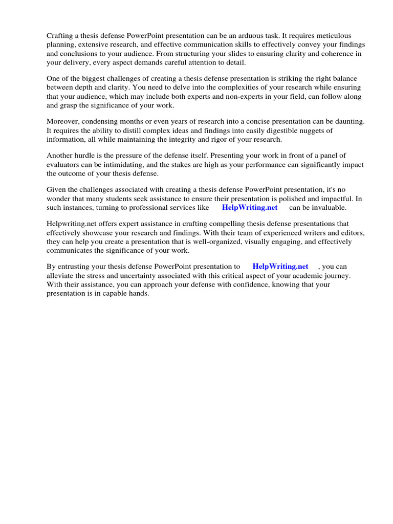 Thesis Defense Powerpoint Presentation | Download Free PDF | Thesis ...