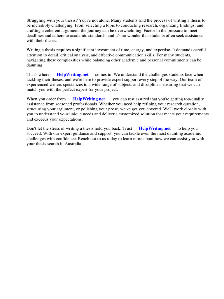 Thesis Search Australia | PDF | Thesis | Expert