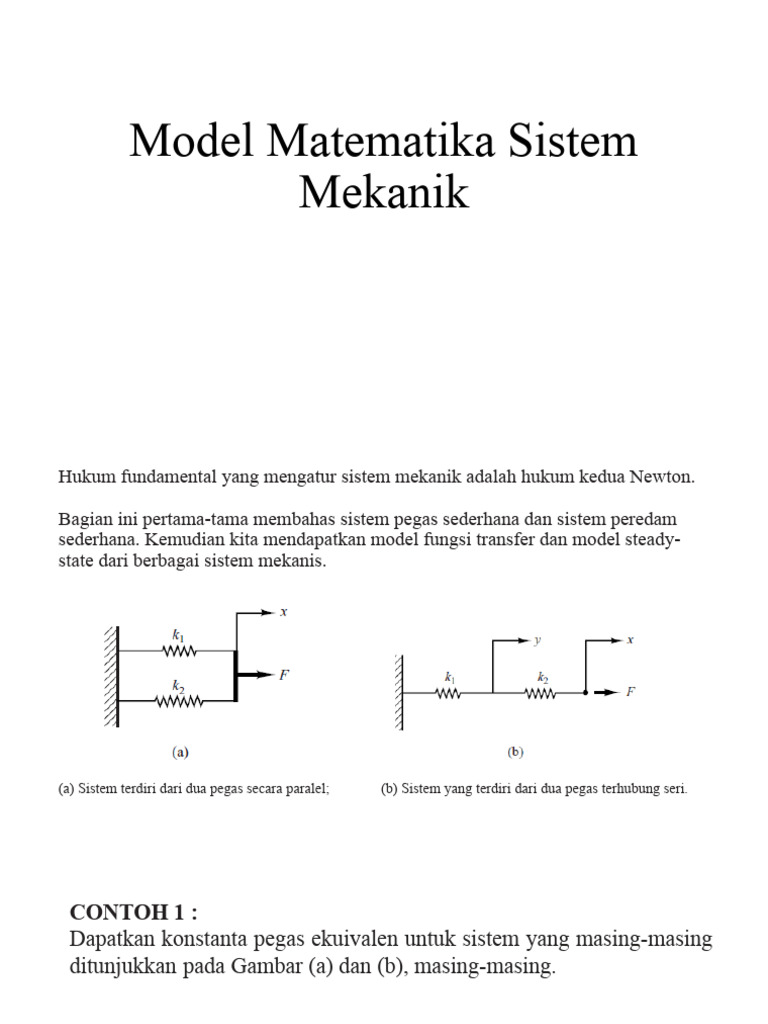 Model Matematis Sistem Mekanik | PDF