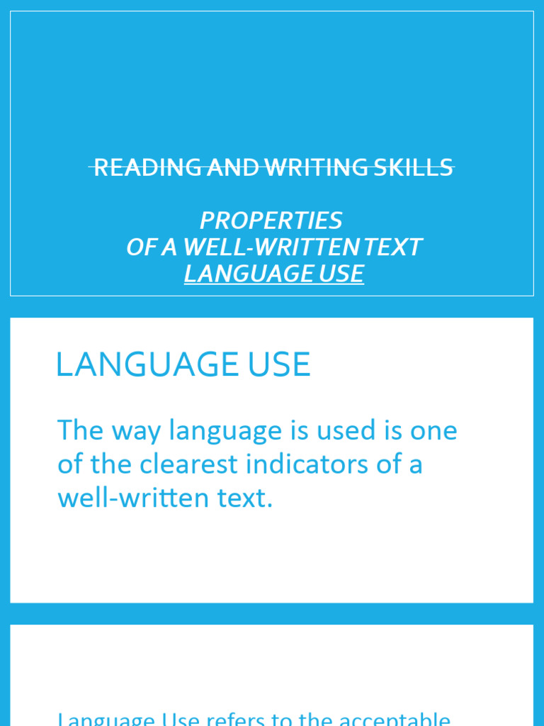RWS Properties of A Well Written Text Ppt.2 | PDF