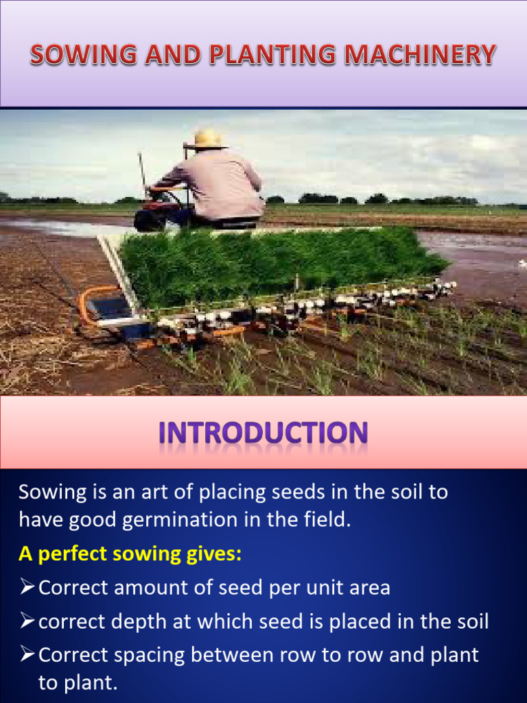 Sowing Methods and Machinery Overview | PDF | Sowing | Plough