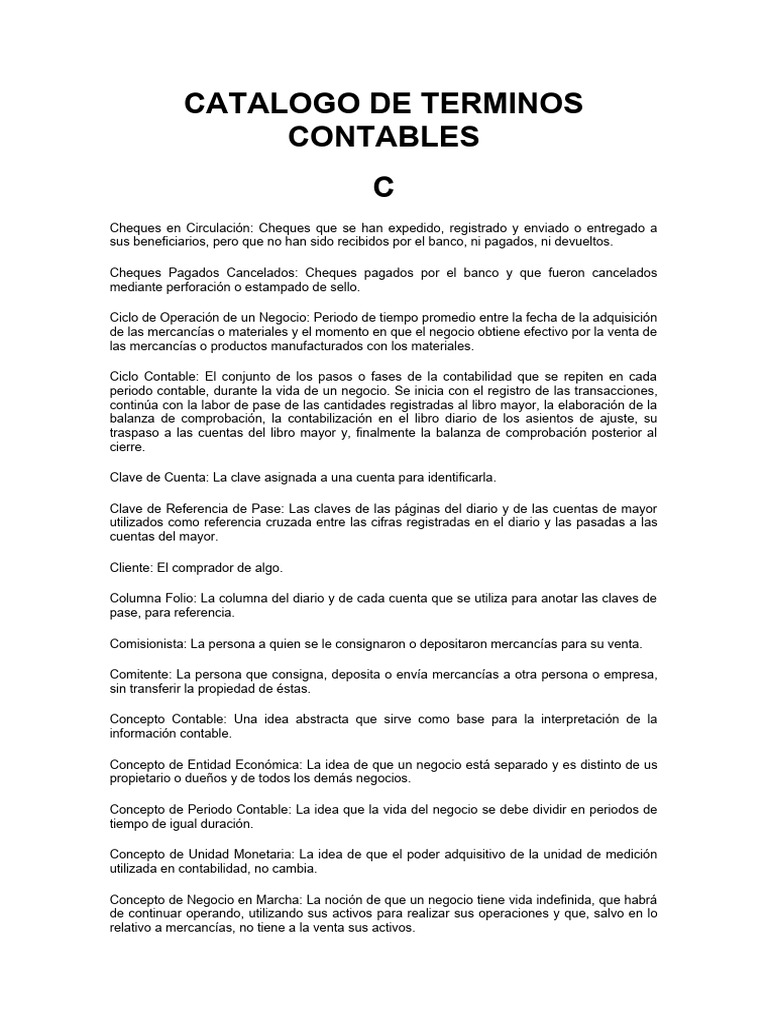 Catalogo de Terminos Contables | PDF | Contabilidad | Industrias de ...