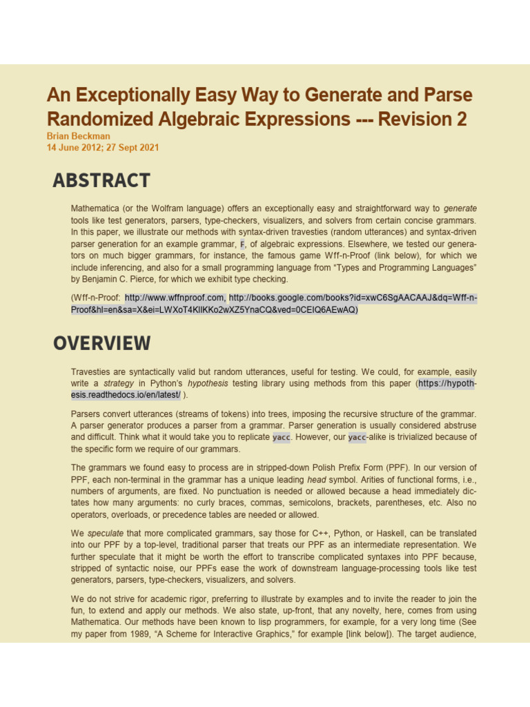Easy Algebraic Expression Parsing | PDF | Parsing | Metalogic