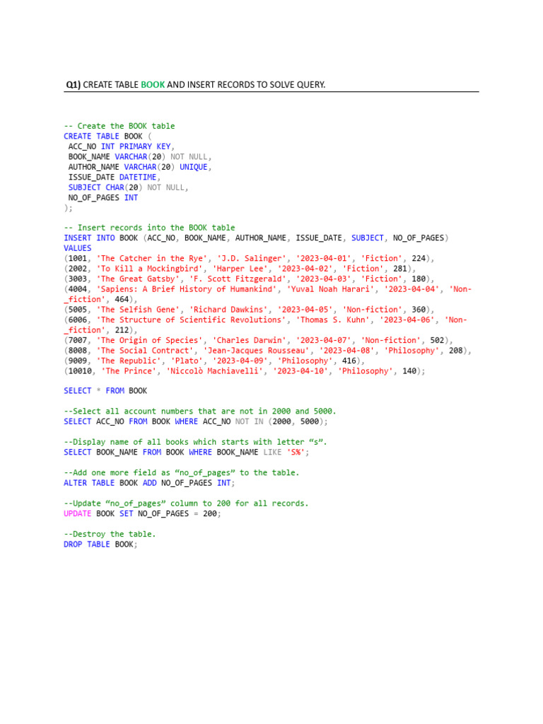 DBMS Programs | PDF DBMS Programs | PDF