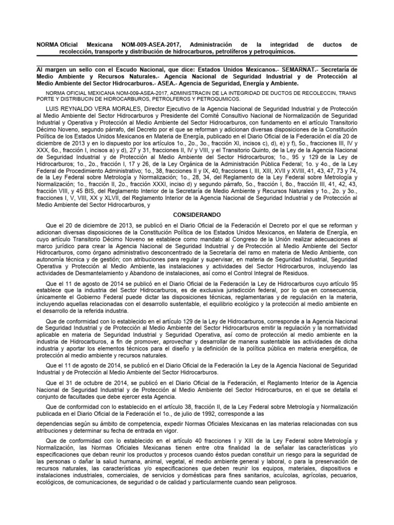 Nom 009 Asea 2017 | Descargar gratis PDF | México | Petróleo