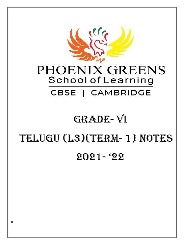 Grade 6 Telugu L3 notes 2021-2022 | PDF