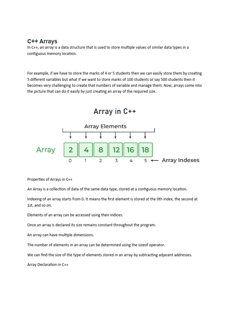 C++ Arrays | PDF | Computer Science | Computer Programming C++ Arrays | PDF | Computer Science | Computer Programming